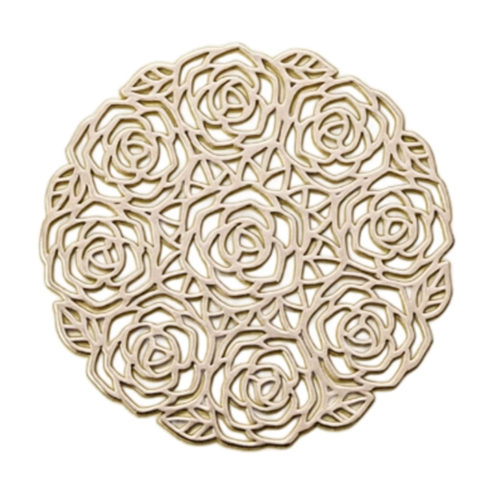 Coaster Gold Rose Hollow Heat Insulated 3.9 Inch Decorative Table Mat ...