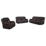 Greer 3-piece Upholstered Reclining Sofa Set Brown - Walmart.com