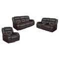 Greer 3-piece Upholstered Reclining Sofa Set Brown - Walmart.com