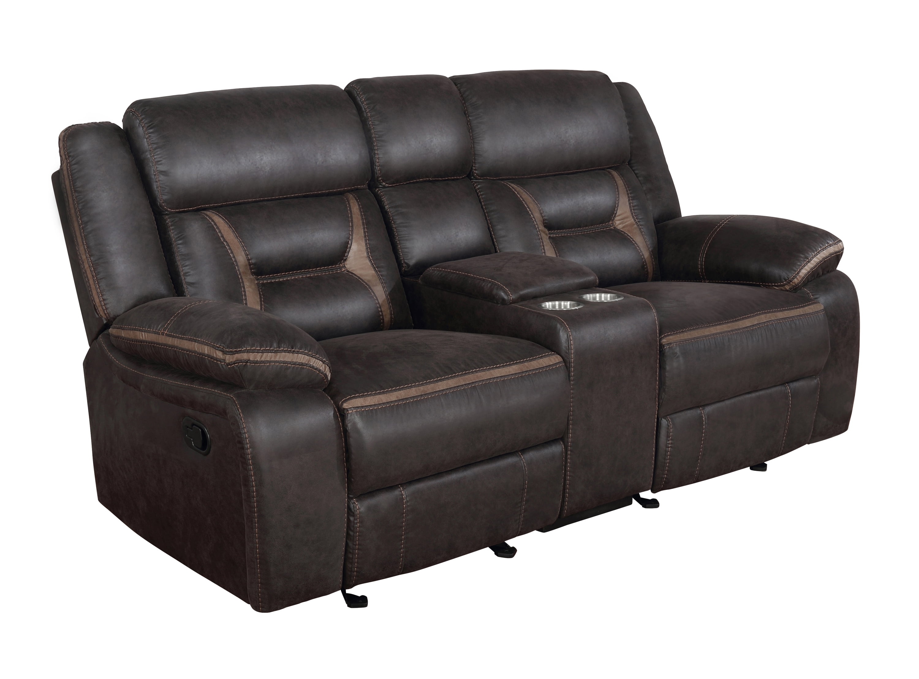 Coaster Greer Faux Leather Upholstered Tufted Back Glider Loveseat ...