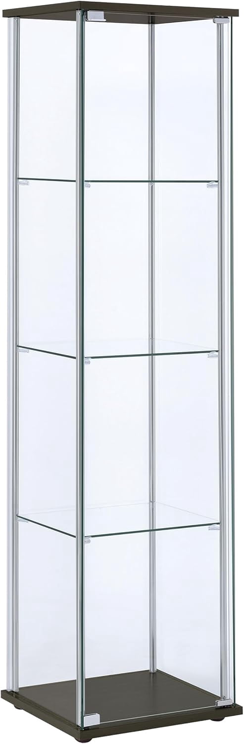 Coaster Home Furnishings Bellatrix 4-Shelf Clear Glass Curio Display ...