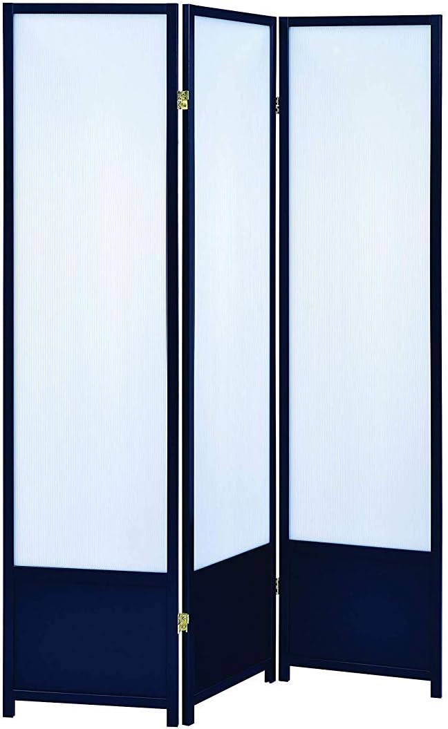 Coaster Home Furnishings Calix 3-Panel Folding Floor Screen Translucent ...