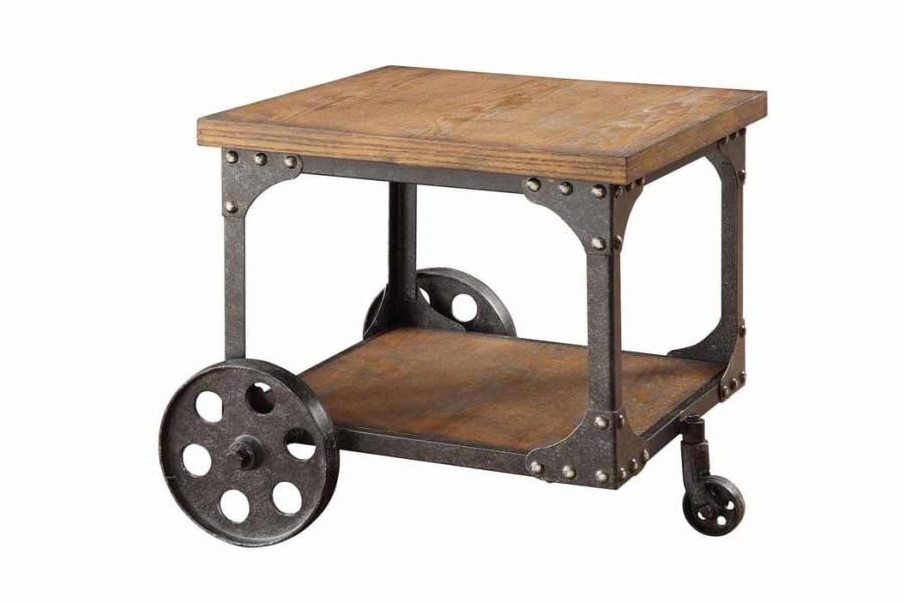 Coaster Home Furnishings End Table with Casters Rustic Brown - Walmart.com