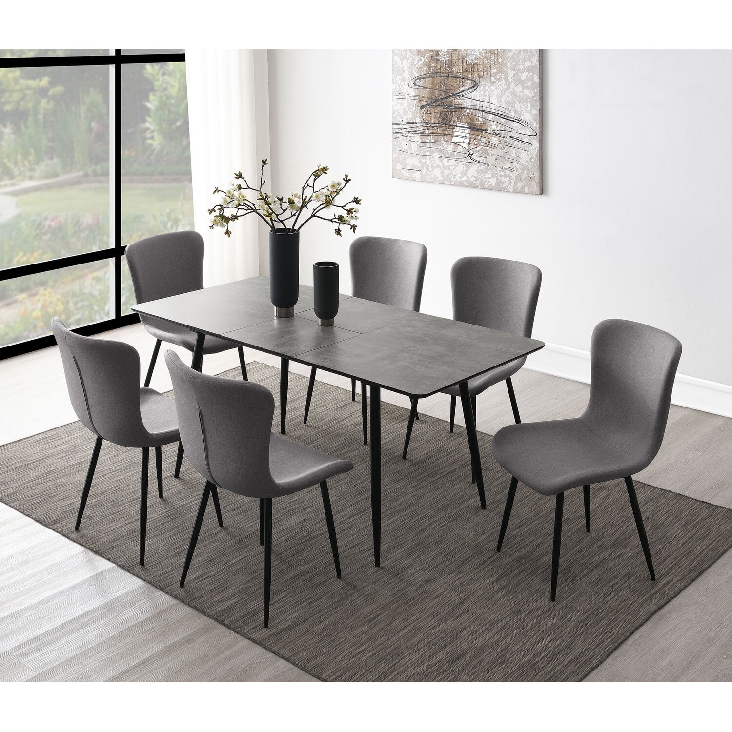 Coaster Horizon 7-piece Dining Set with Extension Table Grey - Walmart.com