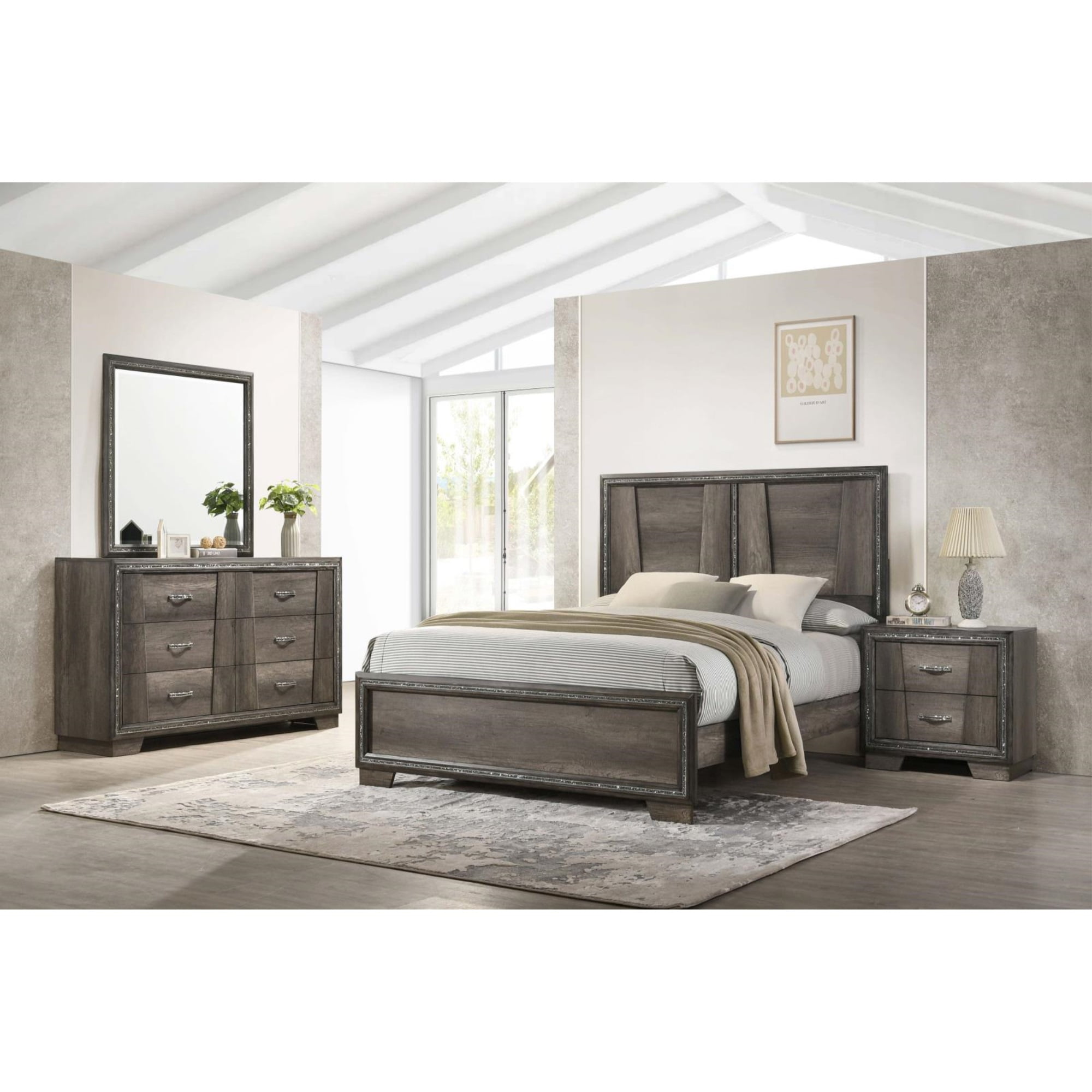 Coaster Janine 4-piece Transitional Wood Frame Eastern King Bedroom Set ...