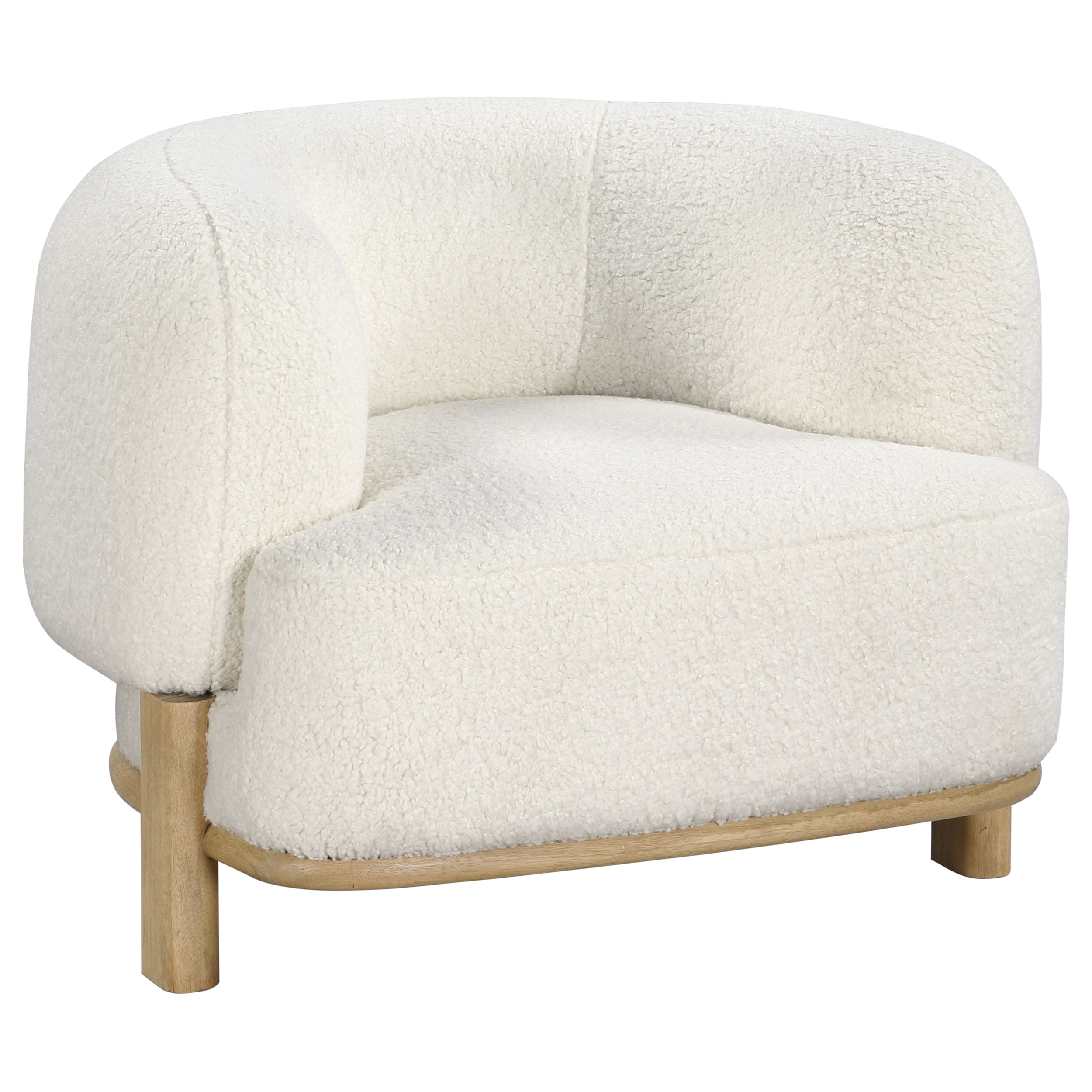 Lawler Upholstered Barrel Back Accent Chair Ivory - Walmart.com