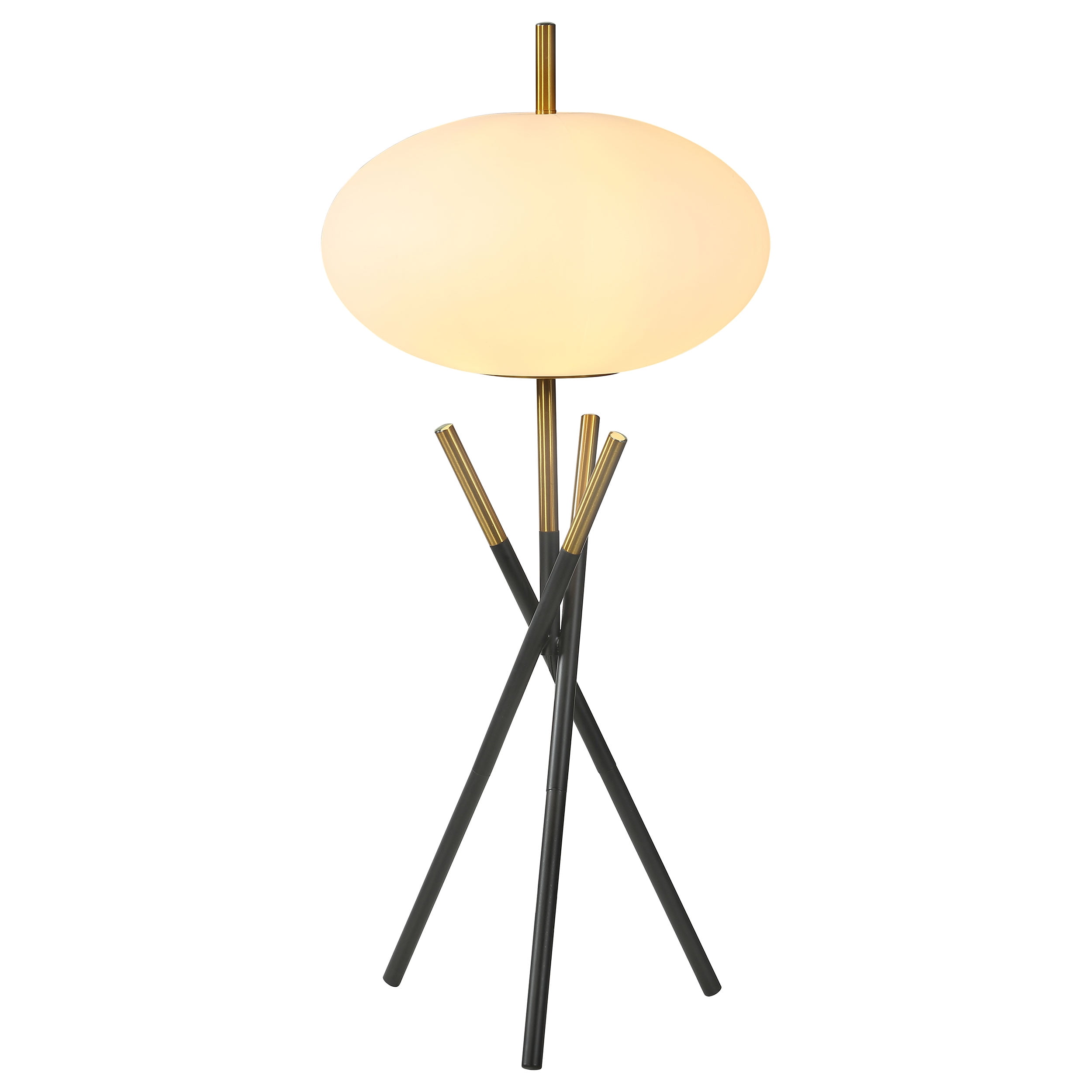 Coaster Layton Mid-Century Metal White Orb Shade Tripod Table Lamp in ...