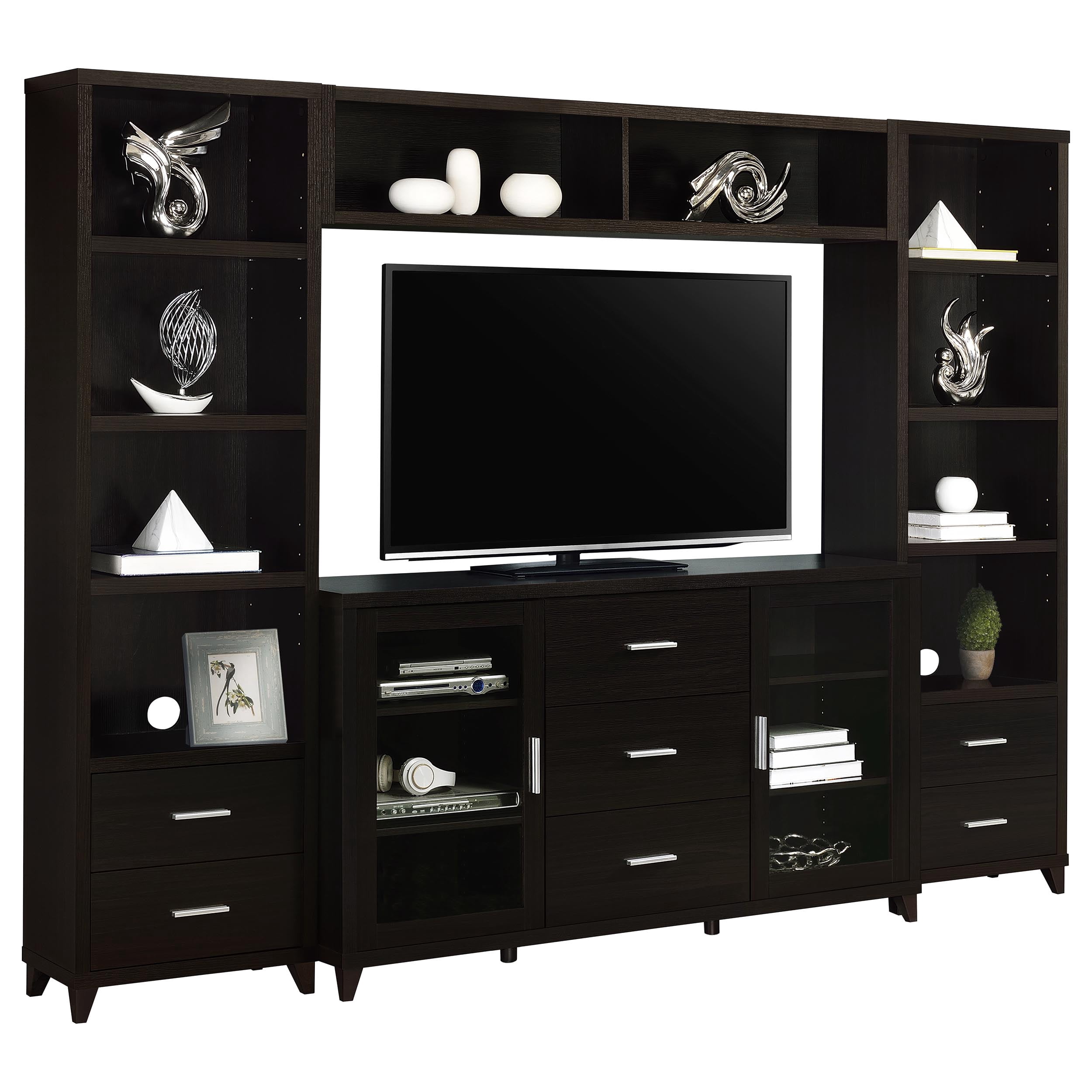 Lewes 4-Piece TV Stand Unit with Storage Shelves and Drawers ...