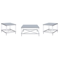 Jason 3-piece Round Marble Coffee and End Table Set White - Walmart.com