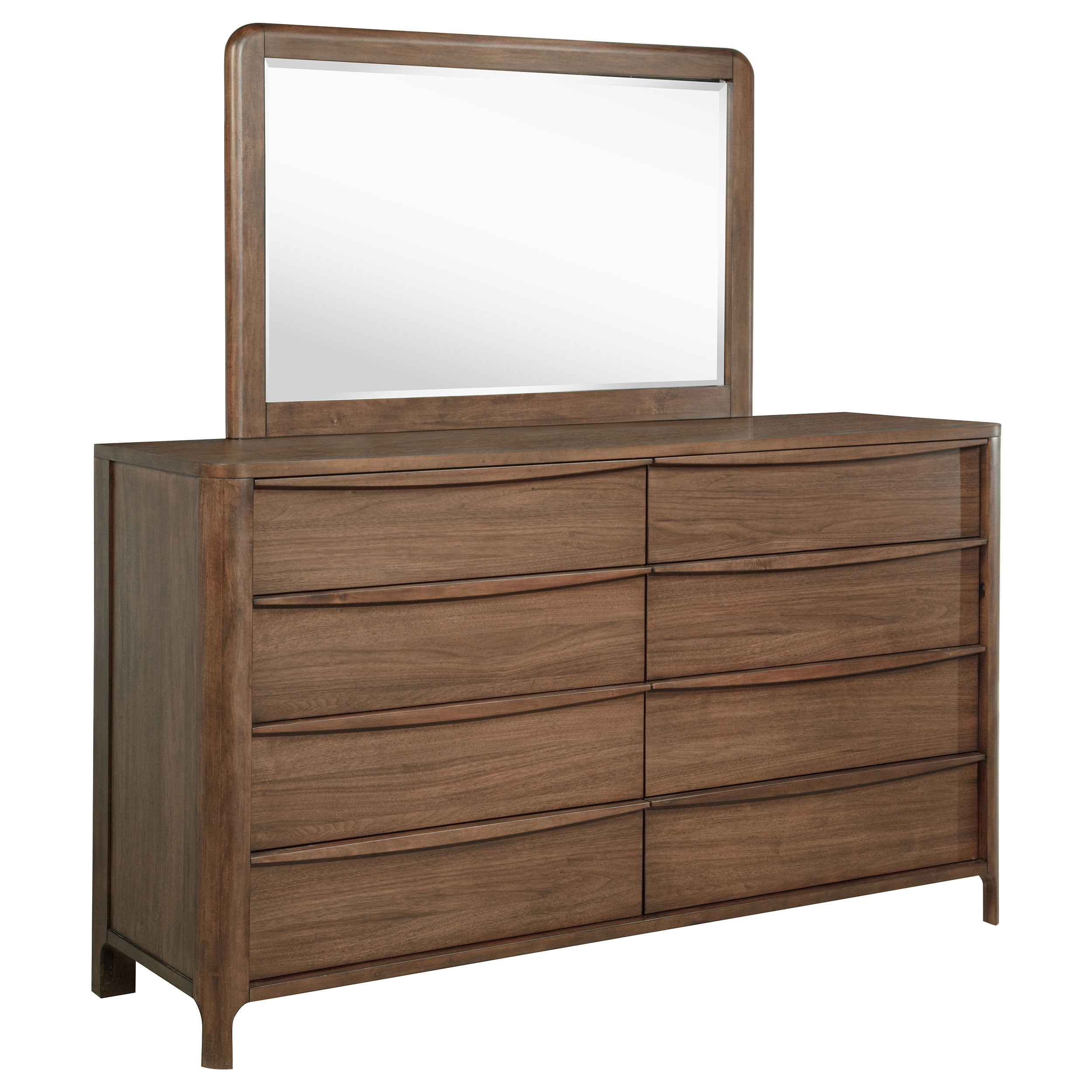Maderia 8-drawer Dresser and Mirror Walnut - Walmart.com
