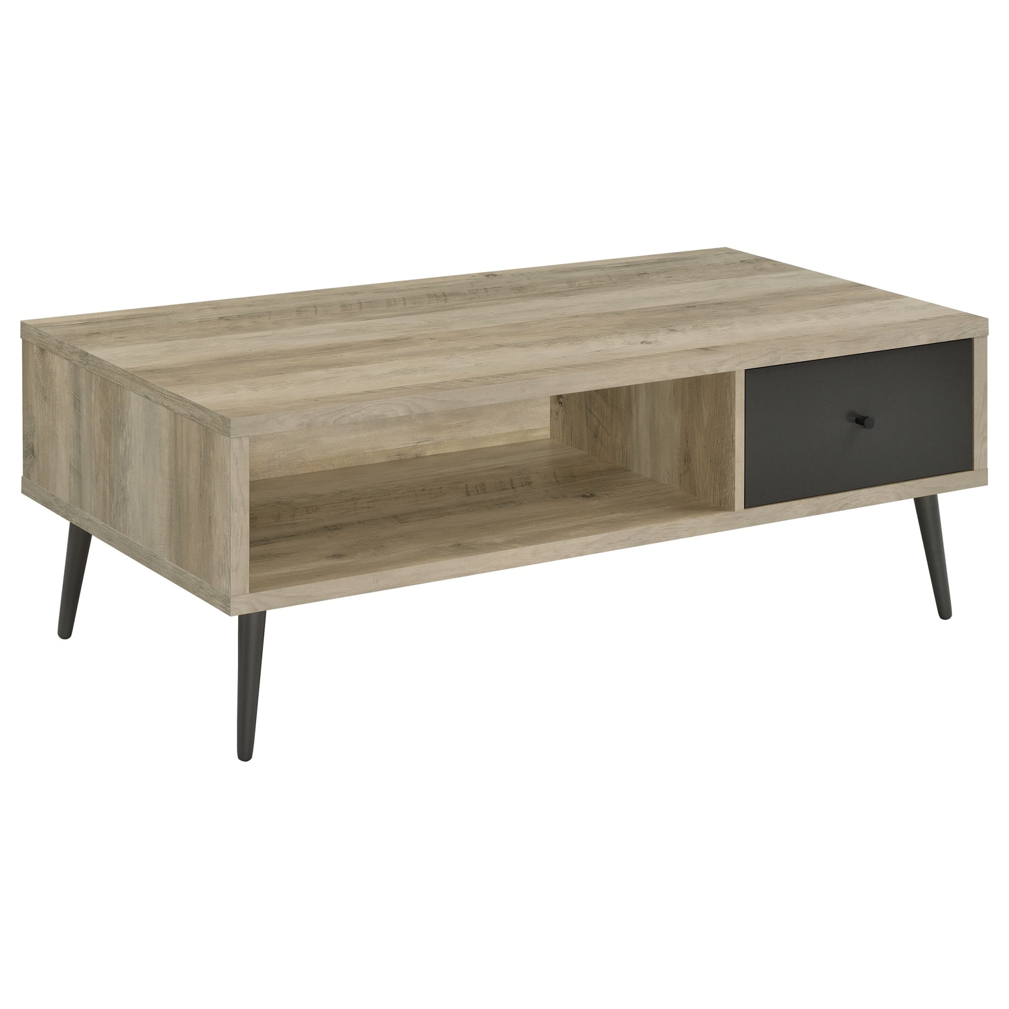 Coaster Maeve 1-Drawer Rectangular Engineered Wood Coffee Table in Pine ...