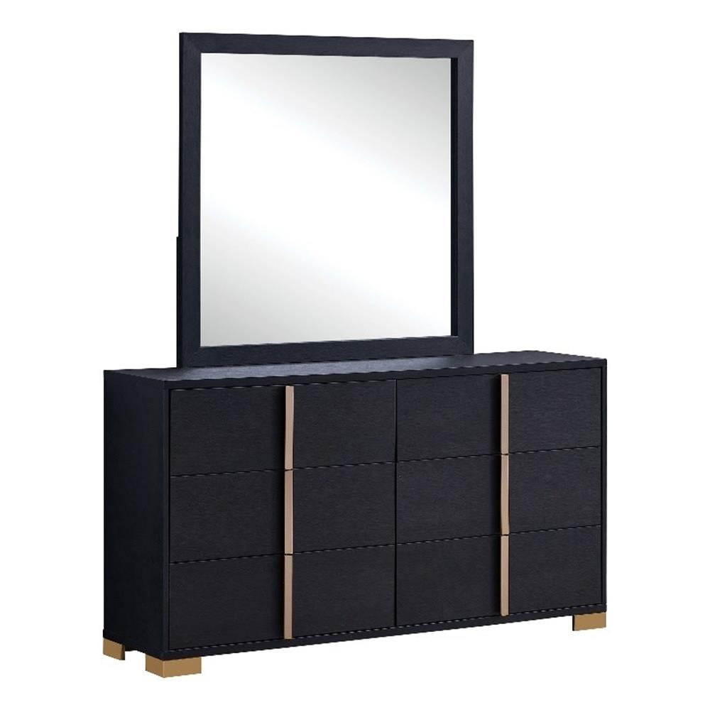 Coaster Marceline 6-drawer Rectangular Wood Dresser with Mirror Black ...