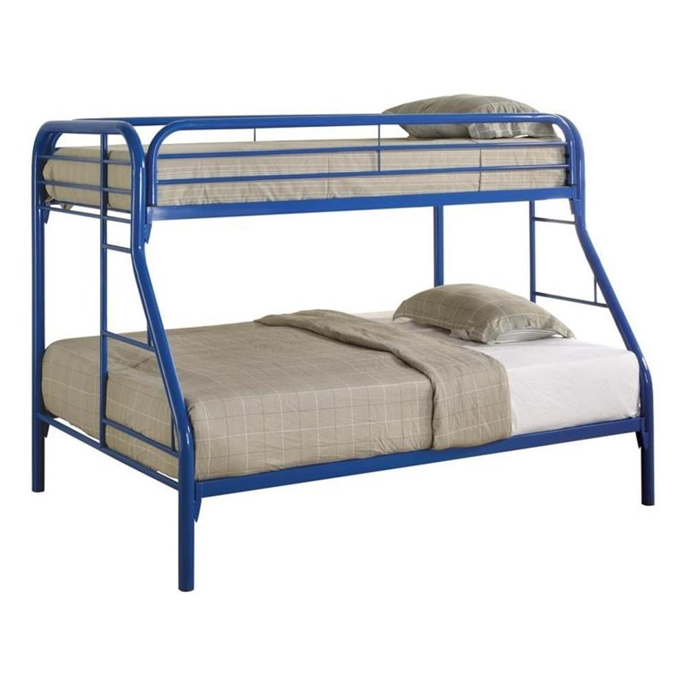 Coaster Morgan Modern Twin over Full Metal Bunk Bed in Blue Finish ...