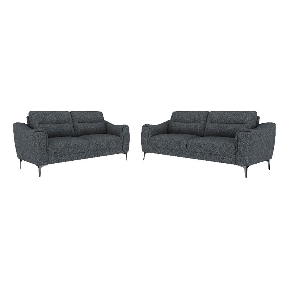 Coaster Nolan 2-Piece Contemporary Fabric Upholstered Sofa Set in ...
