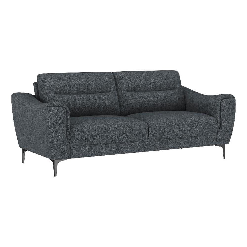 Coaster Nolan Fabric Upholstered Sloped Track Arm Sofa in Charcoal ...