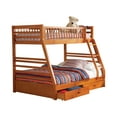 Coaster Ogletown Twin Over Full Wood Bunk Bed with Storage, Honey Oak ...