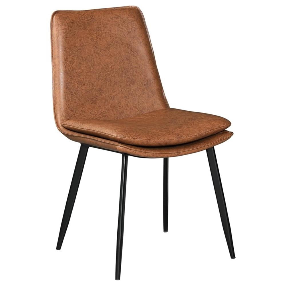 Coaster Ortega Faux Leather Padded Seat Dining Side Chair Coffee ...