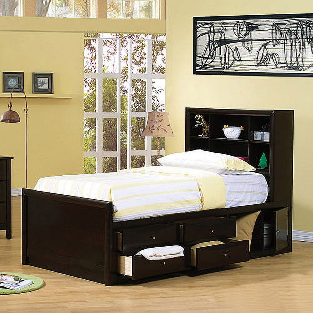 Coaster Phoenix Full Bed with Storage - Cappuccino - Walmart.com