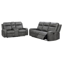 Lawrence 2-piece Upholstered Reclining Sofa Set Charcoal - Walmart.com
