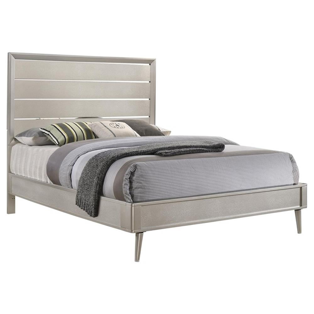 Ramon Queen Panel Bed Metallic Sterling - Walmart.com