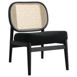 Rayo Rattan Cane Back Accent Chair with Padded Seat Black - Walmart.com