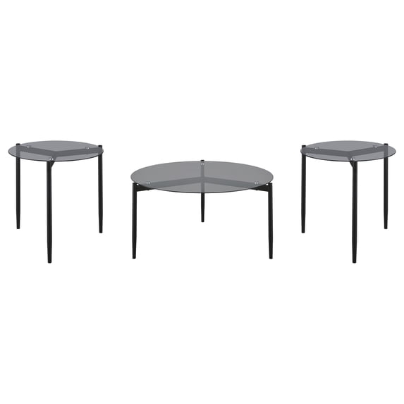 Rosalie 3-piece Round Coffee and End Table Set Grey - Walmart.com