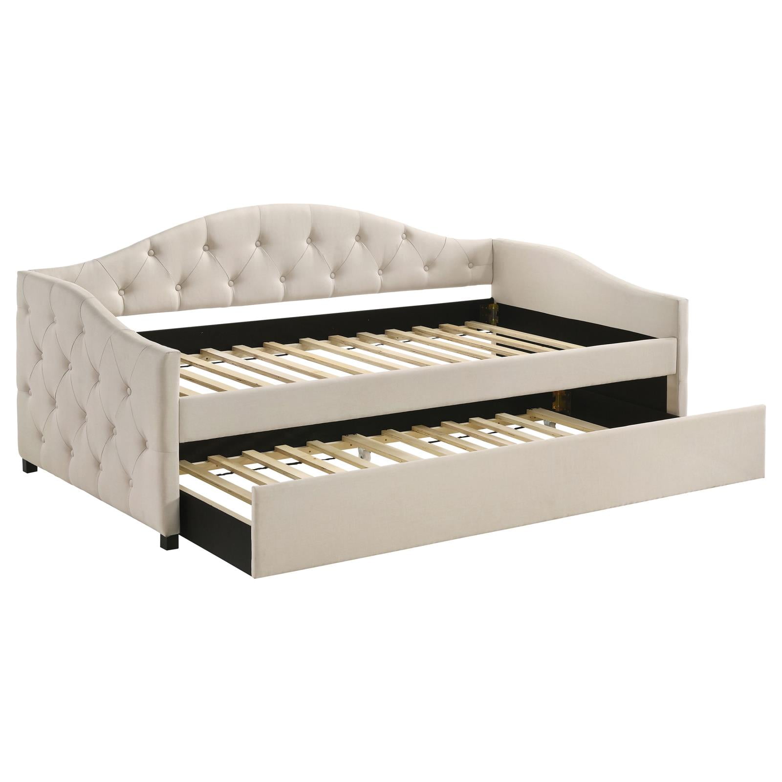 Coaster Sadie Modern Fabric Upholstered Twin Daybed with Trundle in ...