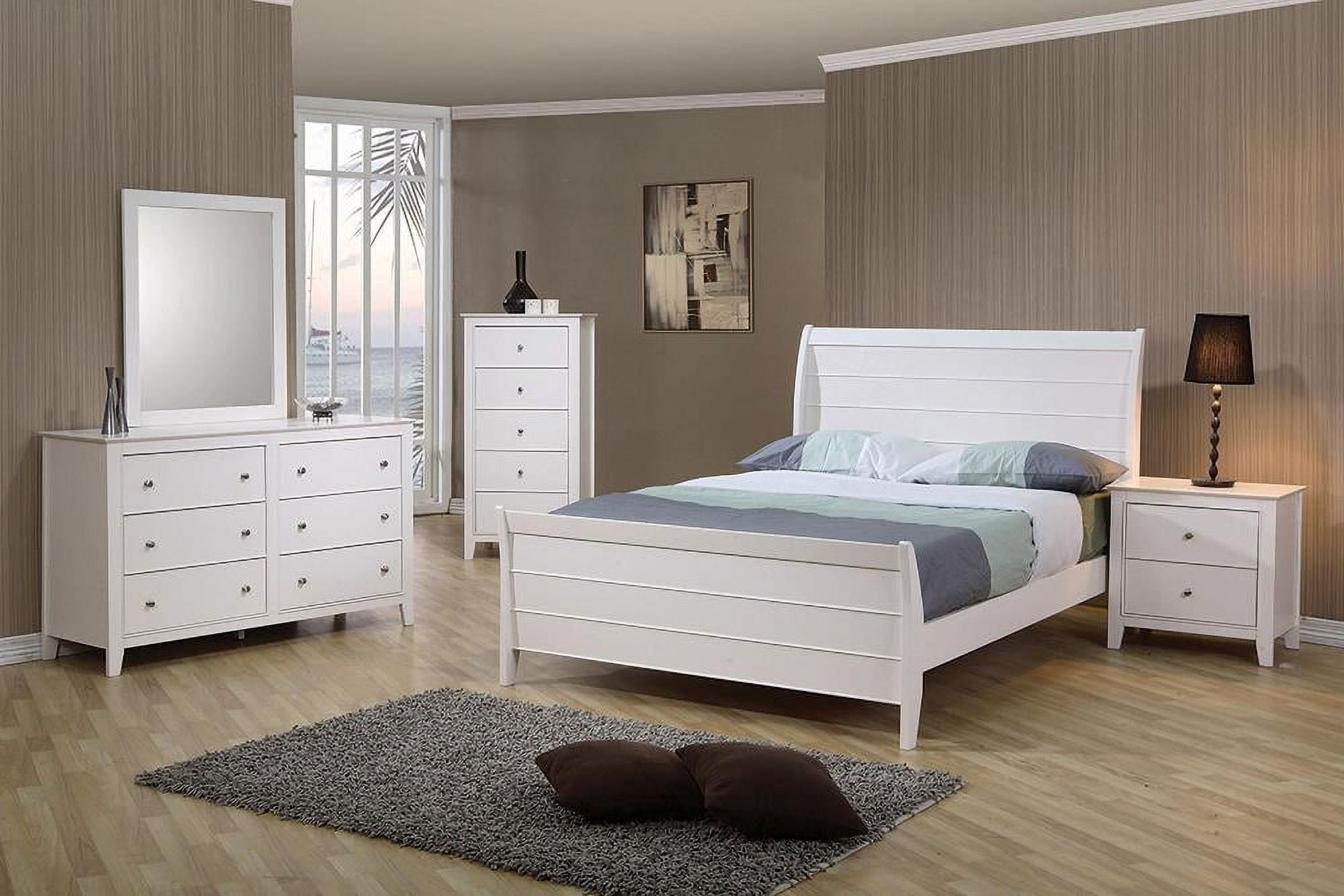 Selena Bedroom Set Sleigh Headboard Buttermilk - Walmart.com