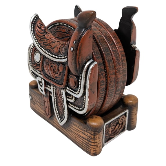 Coaster Set of 4 Western Cowboy-Inspired Coasters for Drinks, Floral ...