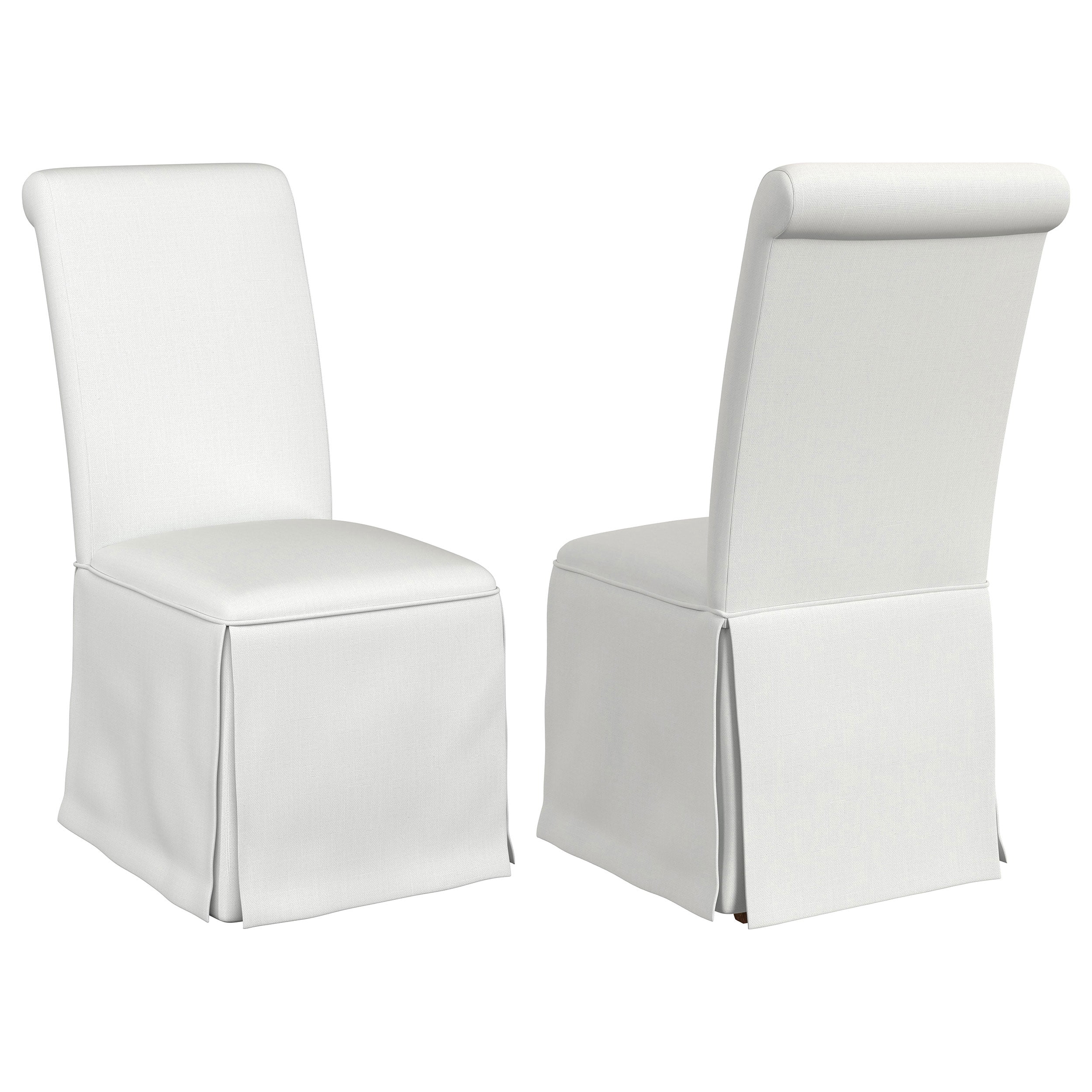 Shawna Upholstered Skirted Side Chair White (Set of 2) - Walmart.com