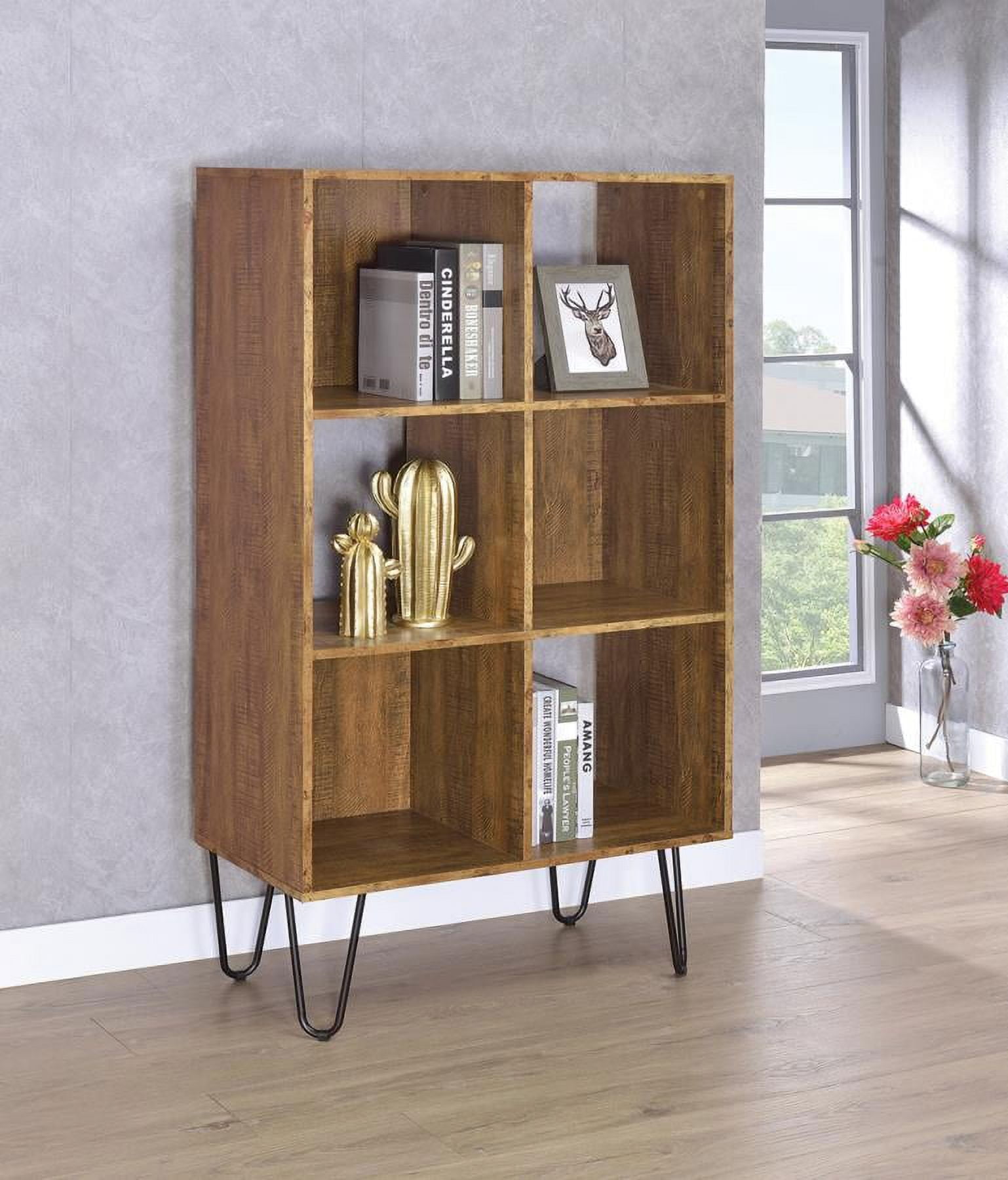 Coaster Sheeran Rustic Amber Bookcase 802013 - Walmart.com