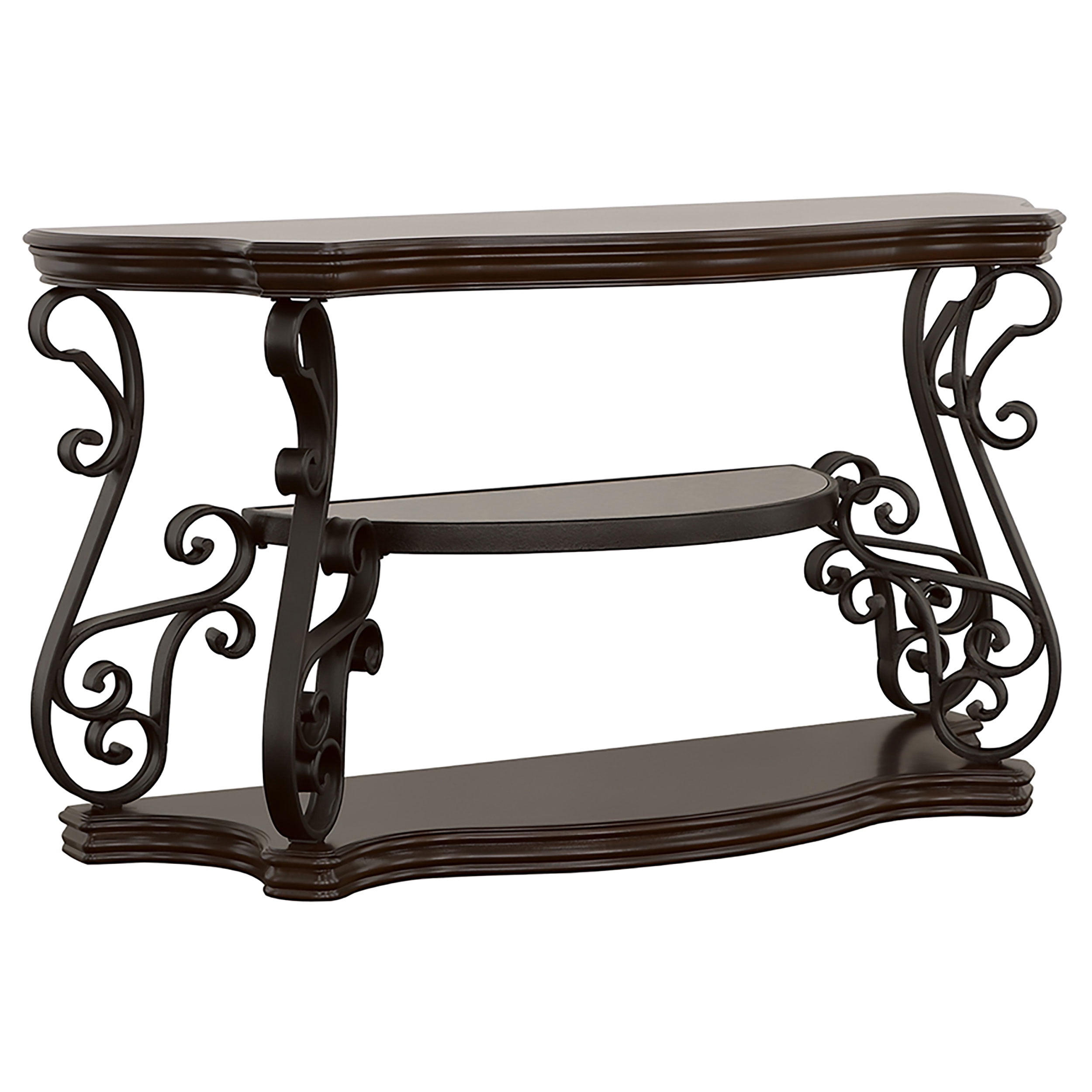Laney Glam Sofa Table with Glass Top, Deep Merlot and Clear, for ...
