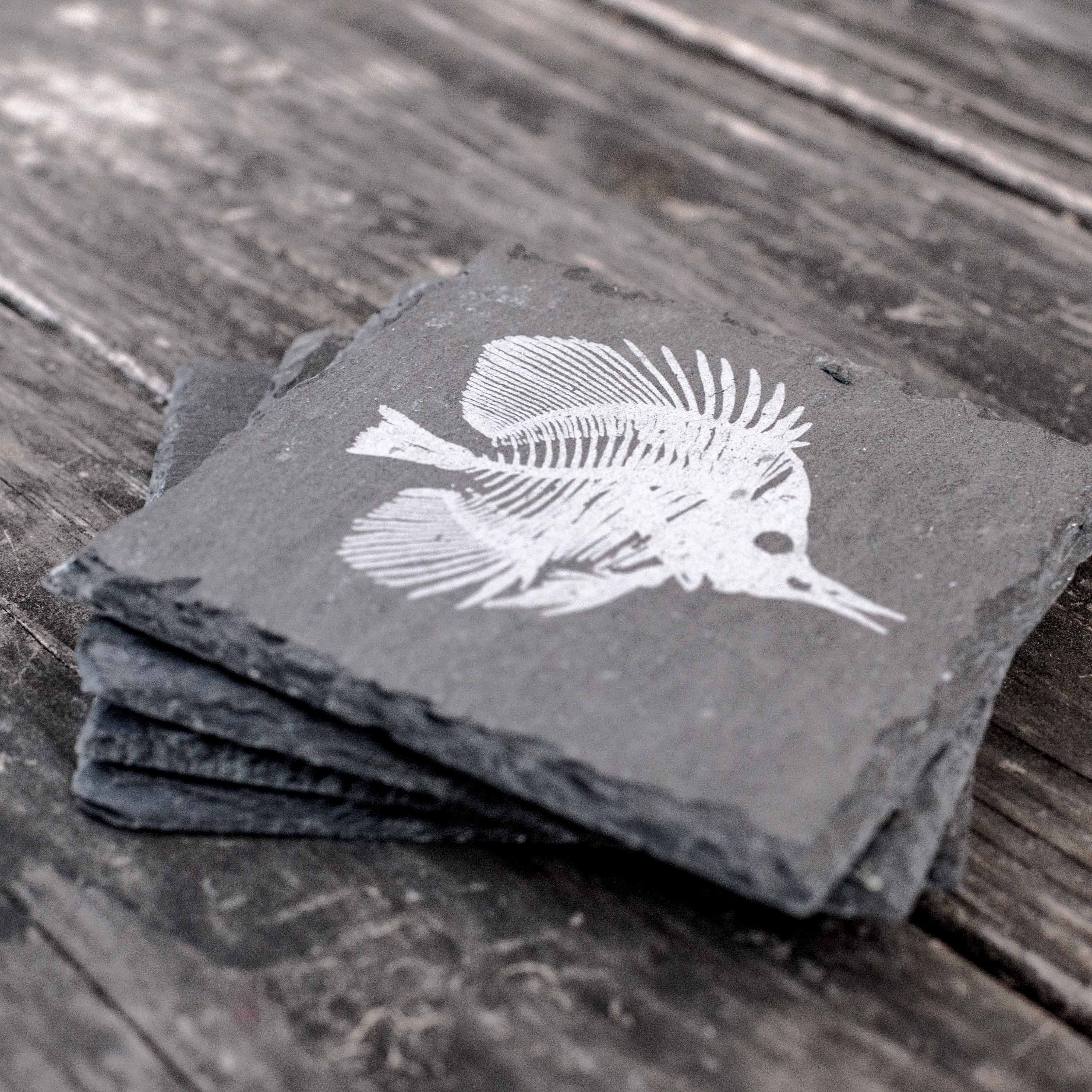 Coaster - Slate - Fish Fossil - SET OF 2 - Walmart.com