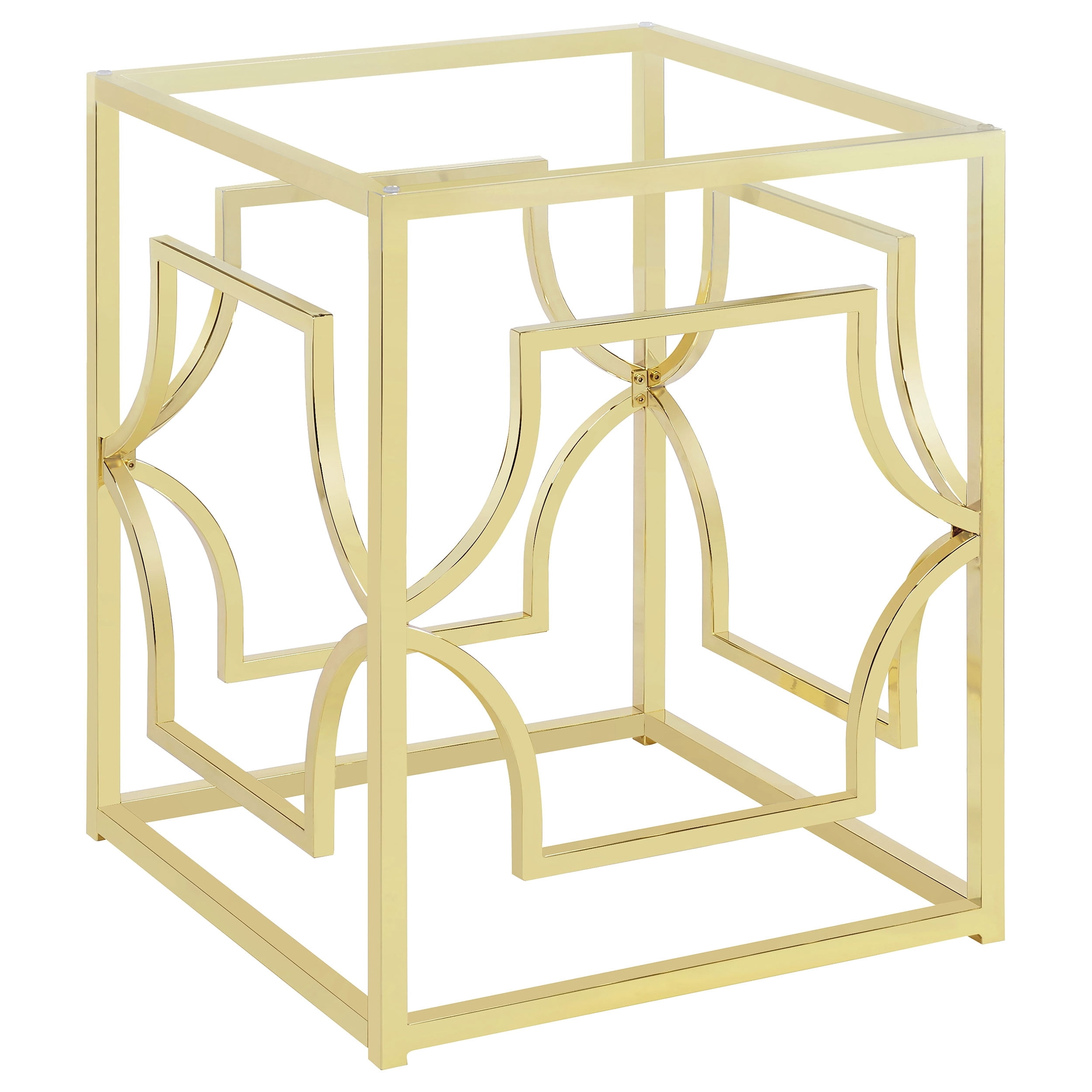 Silver Orchid Crawford Metallic Square Dining Table Base, Durable Metal ...