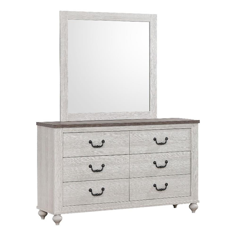 Coaster Stillwood Farmhouse 6-drawer Wood Dresser with Mirror Gray ...