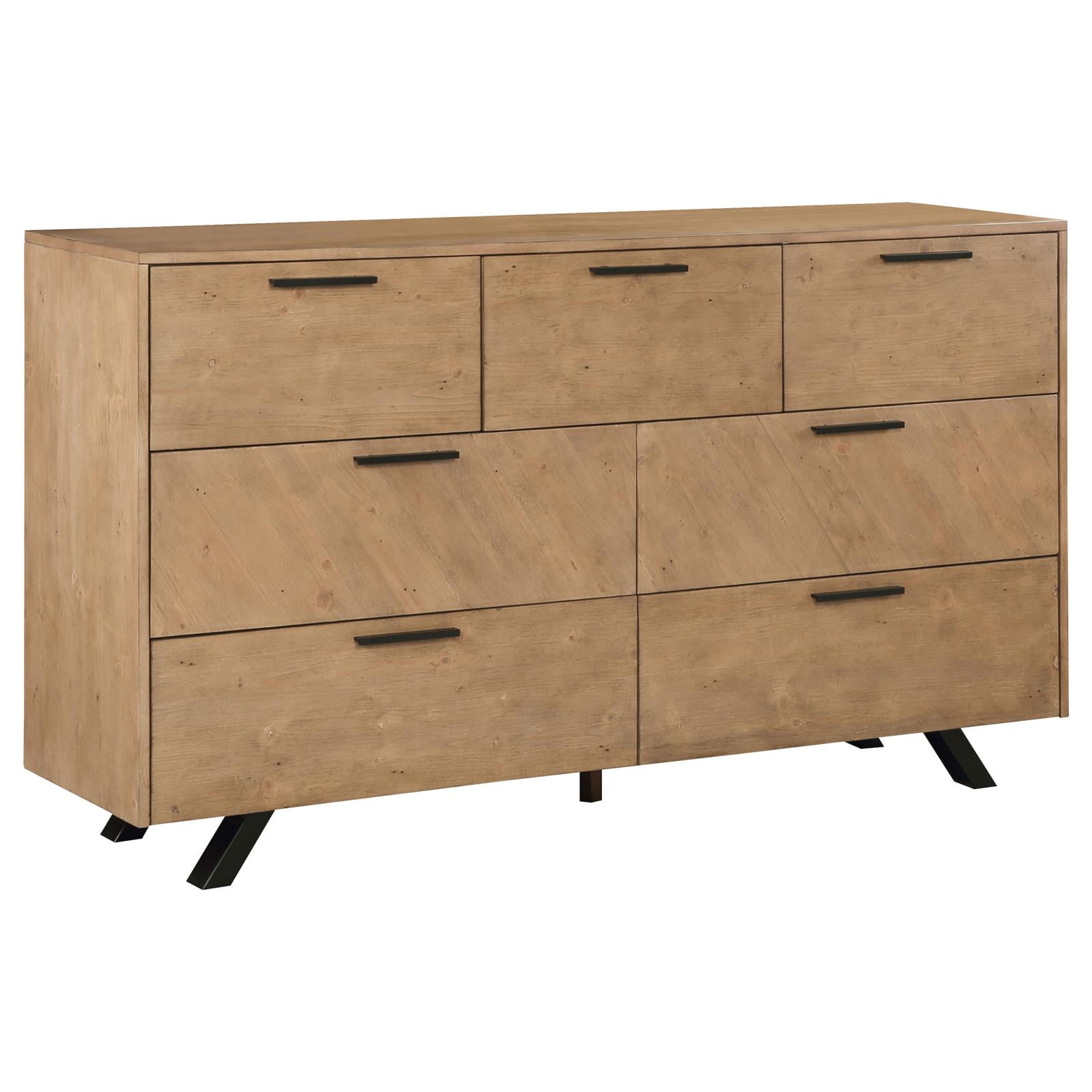 Coaster Taylor 7-drawer Wood Rectangular Dresser in Light Honey Brown ...