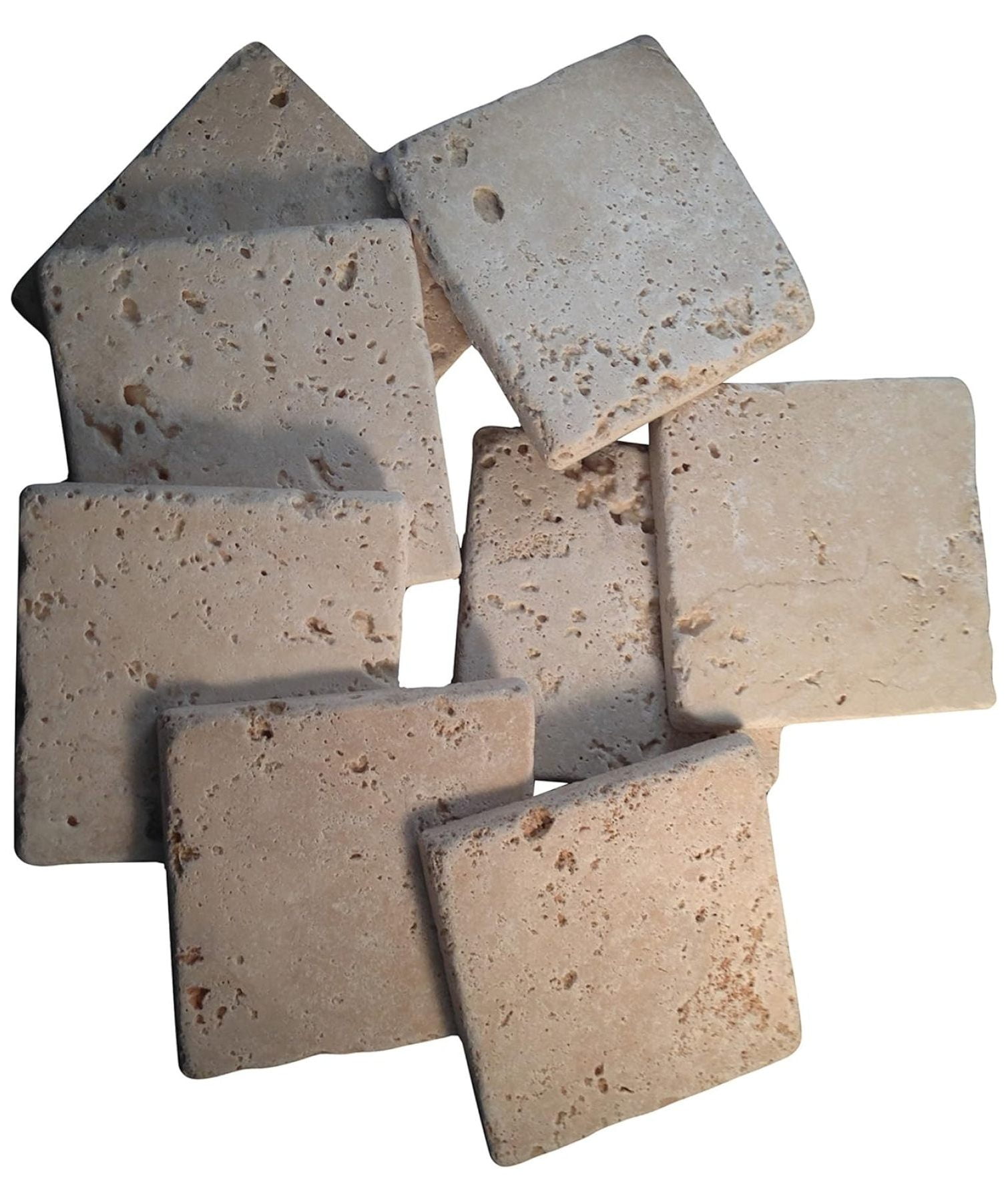 Coaster Tile-tumbled Travertine Porous Tile in Color -4x4 in (8 Pieces ...