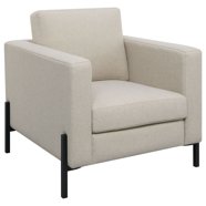 Corliss Accent Armchair with Upholstered Arched Arms, Beige Chenille ...