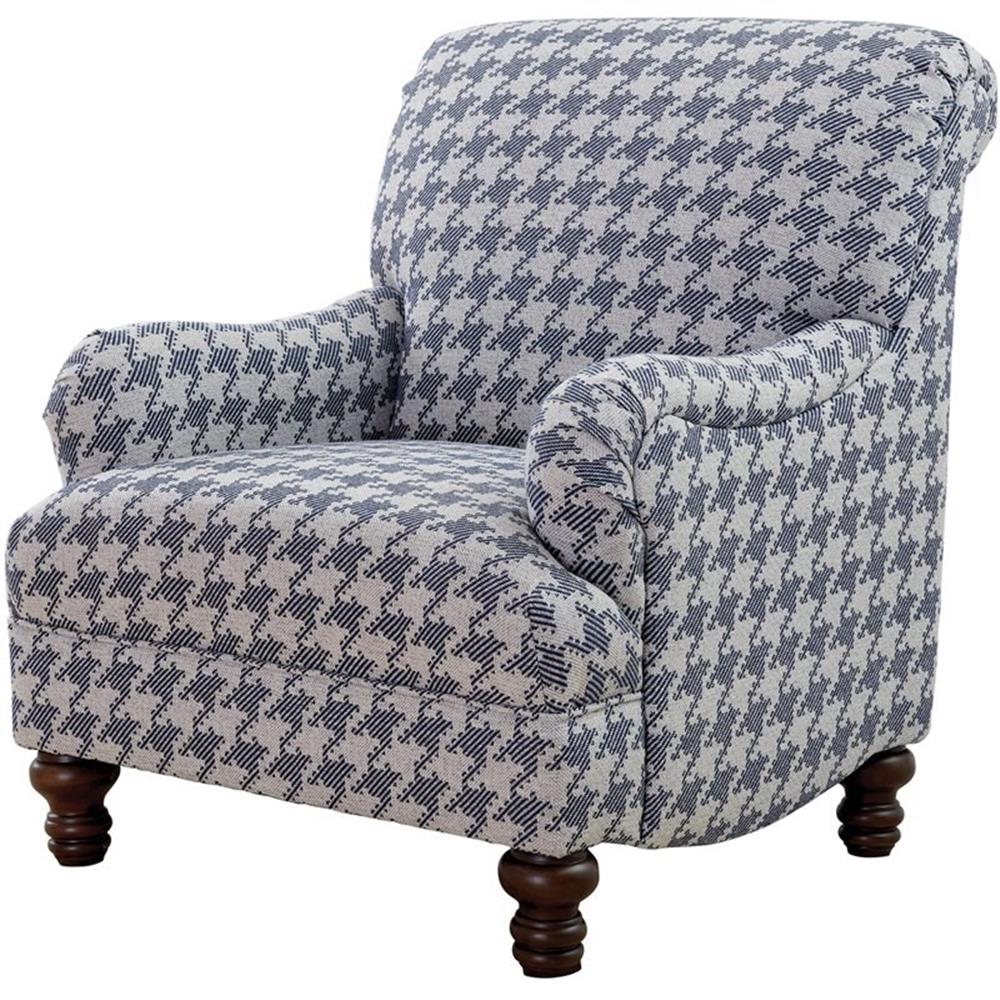 Coaster Transitional Fabric Recessed Arms Accent Chair in Blue ...