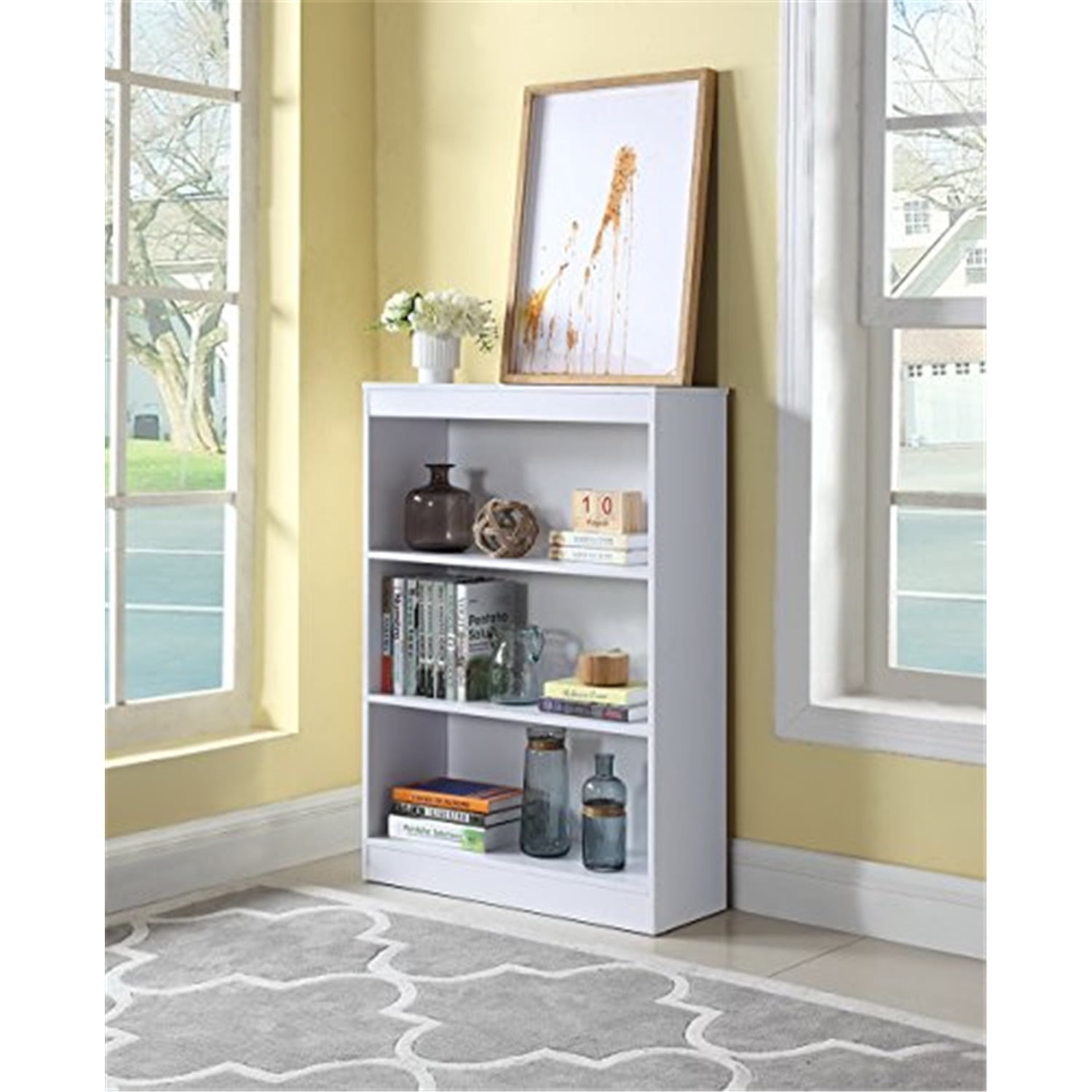Coaster Transitional White Three-Shelf Bookcase 801796 - Walmart.com