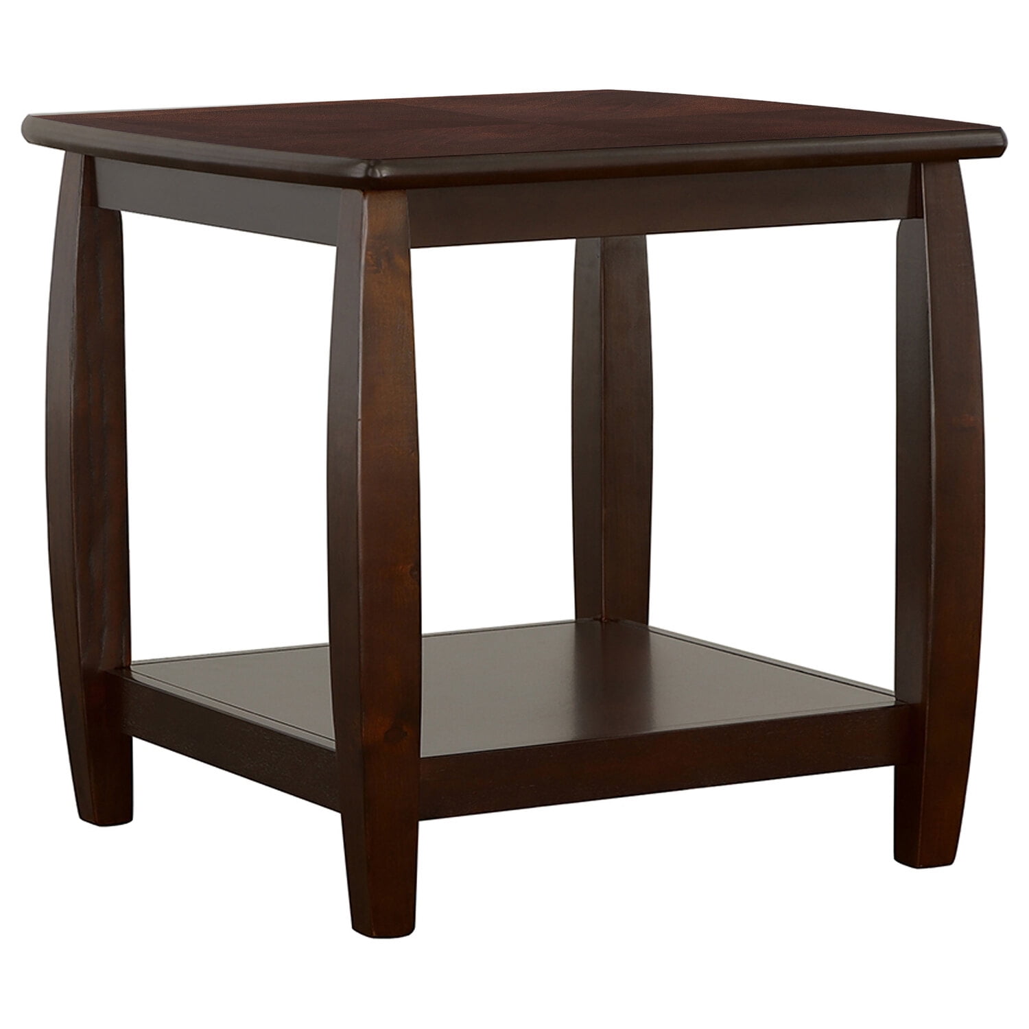 Dixon Sturdy Espresso Side Corner End Table with Bottom Shelf for ...