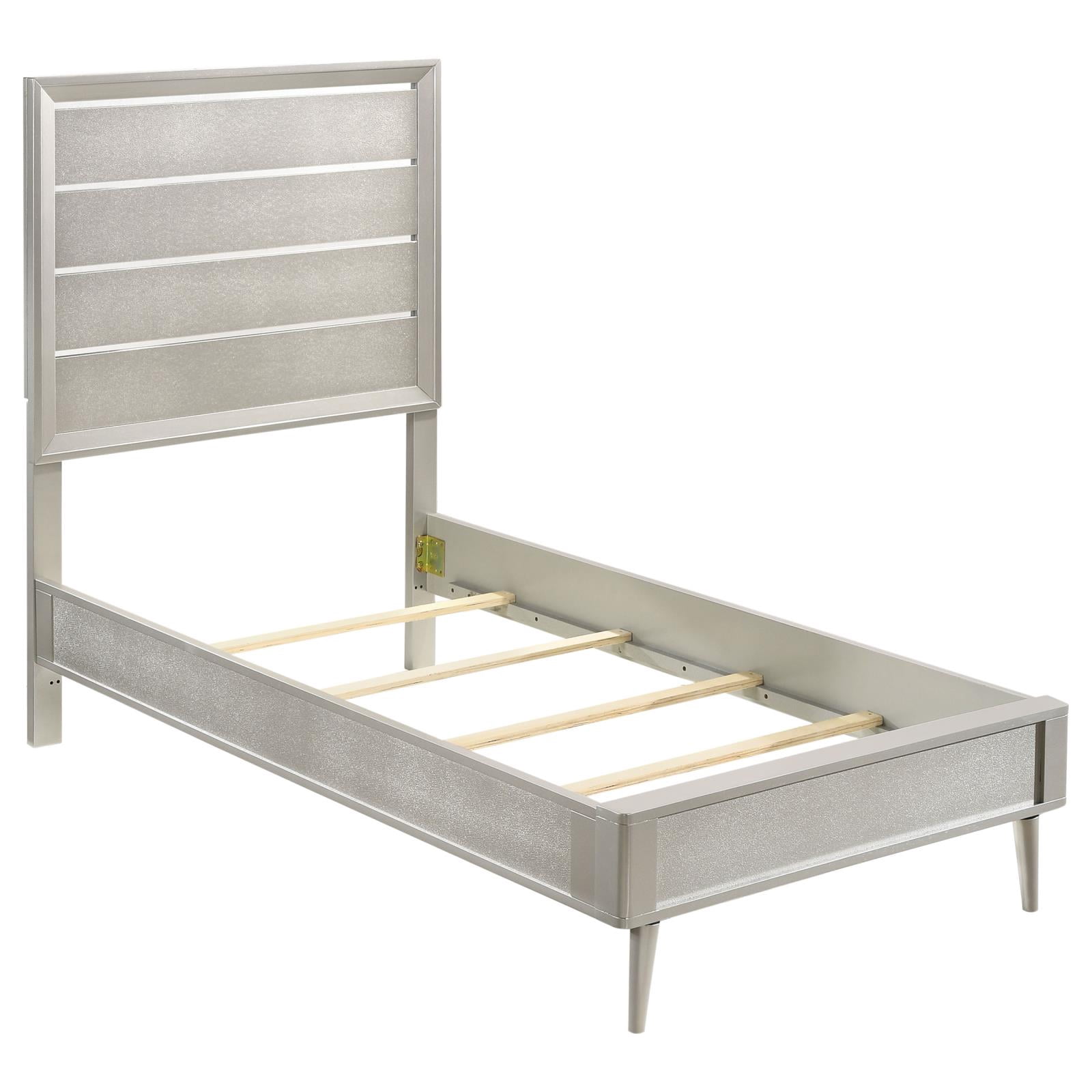 Ramon Twin Panel Bed Metallic Sterling - Walmart.com