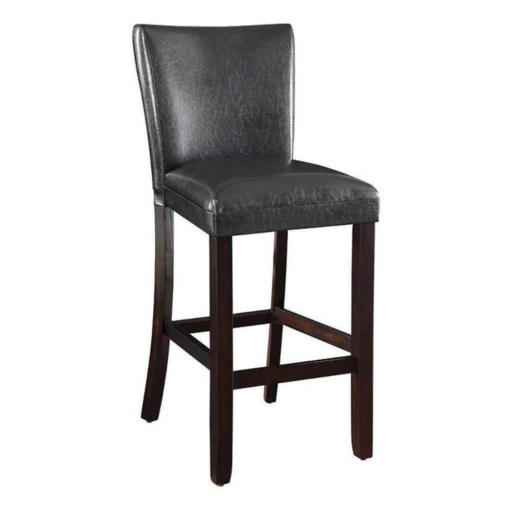 Alberton Faux Leather Bar Stools, Counter Height, Black and Cappuccino ...