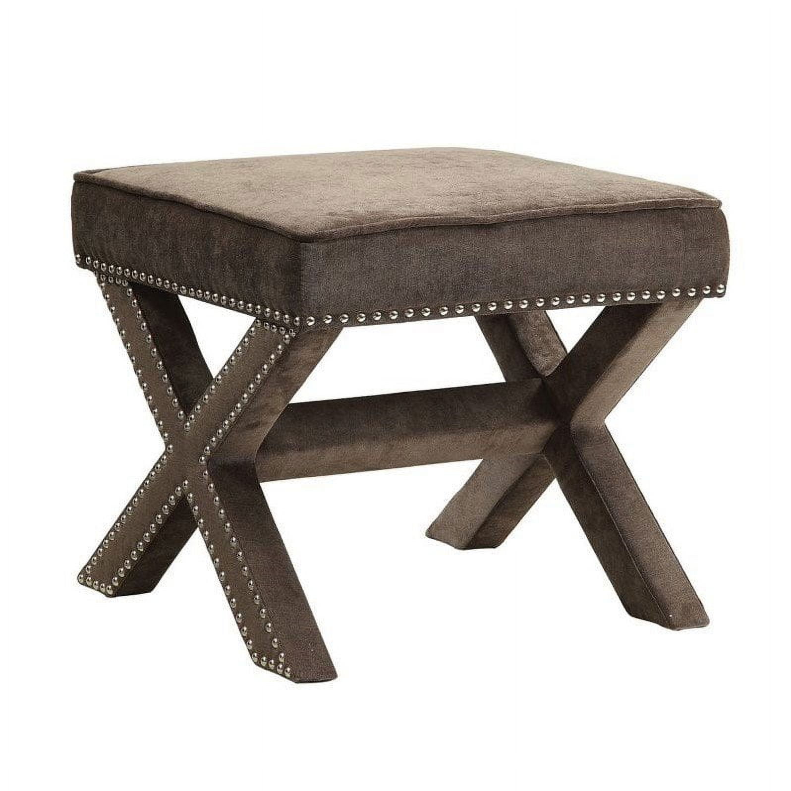 Coaster Upholstered X Shaped Base Ottoman in Ash - Walmart.com