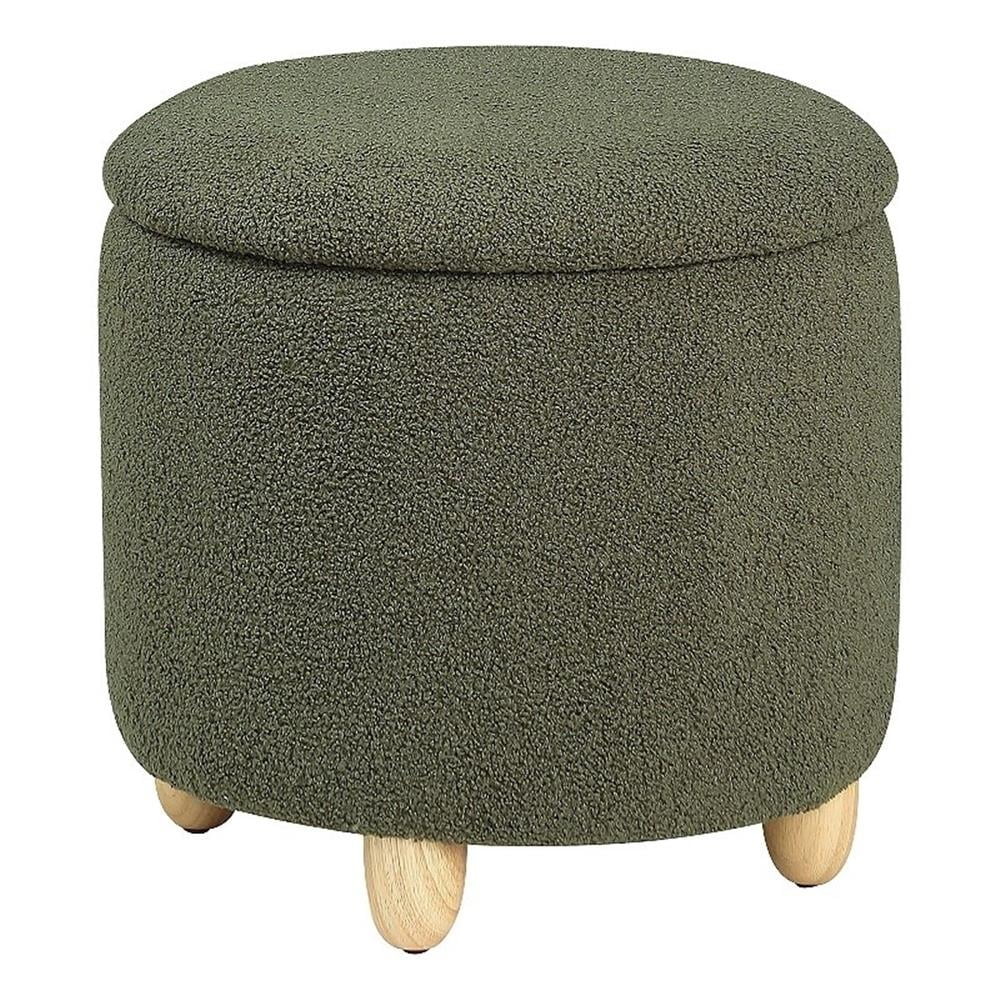 Coaster Valia Fabric Upholstered Round Storage Ottoman Green - Walmart.com