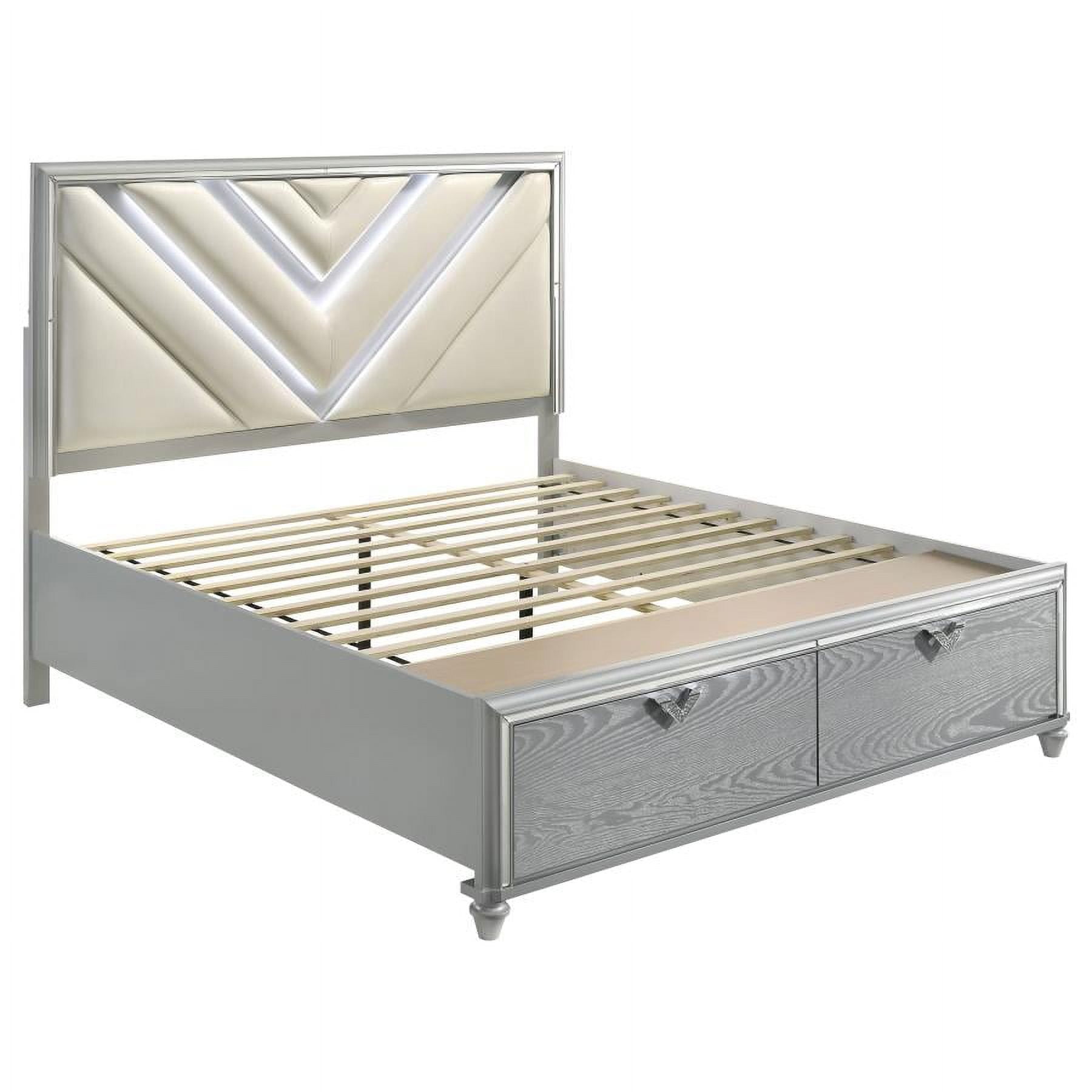 Coaster Veronica Wood Queen Platform Storage Bed Light Silver - Walmart.com