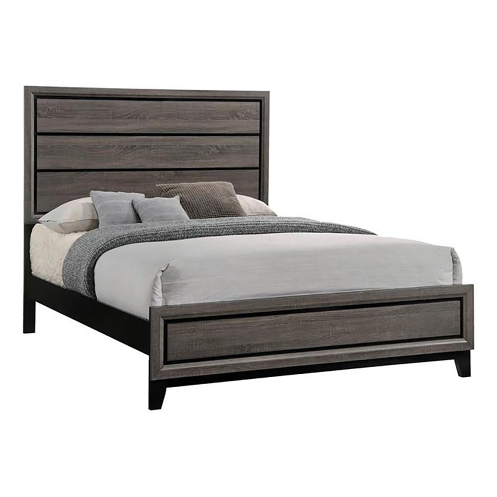 Watson California King Panel Bed Grey Oak and Black - Walmart.com