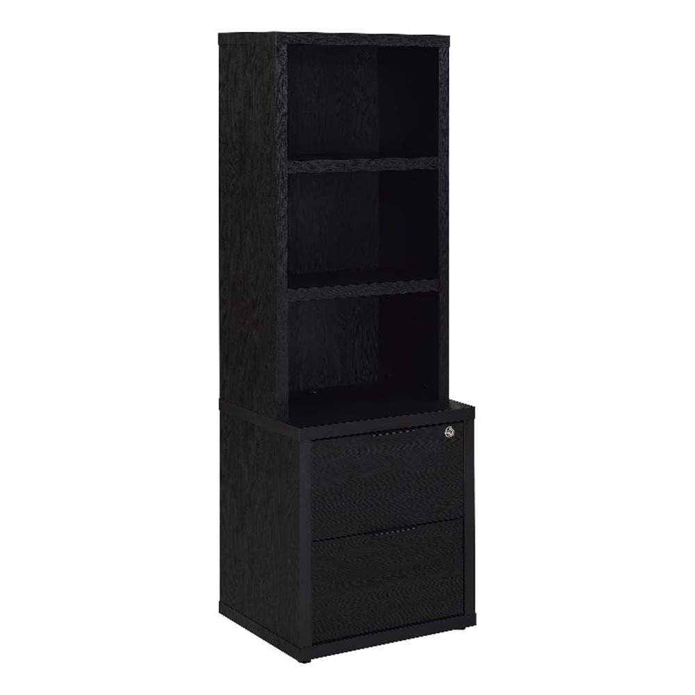 Coaster Westpark 3-Shelf Wood Bookcase with Lockable Drawer in Black ...