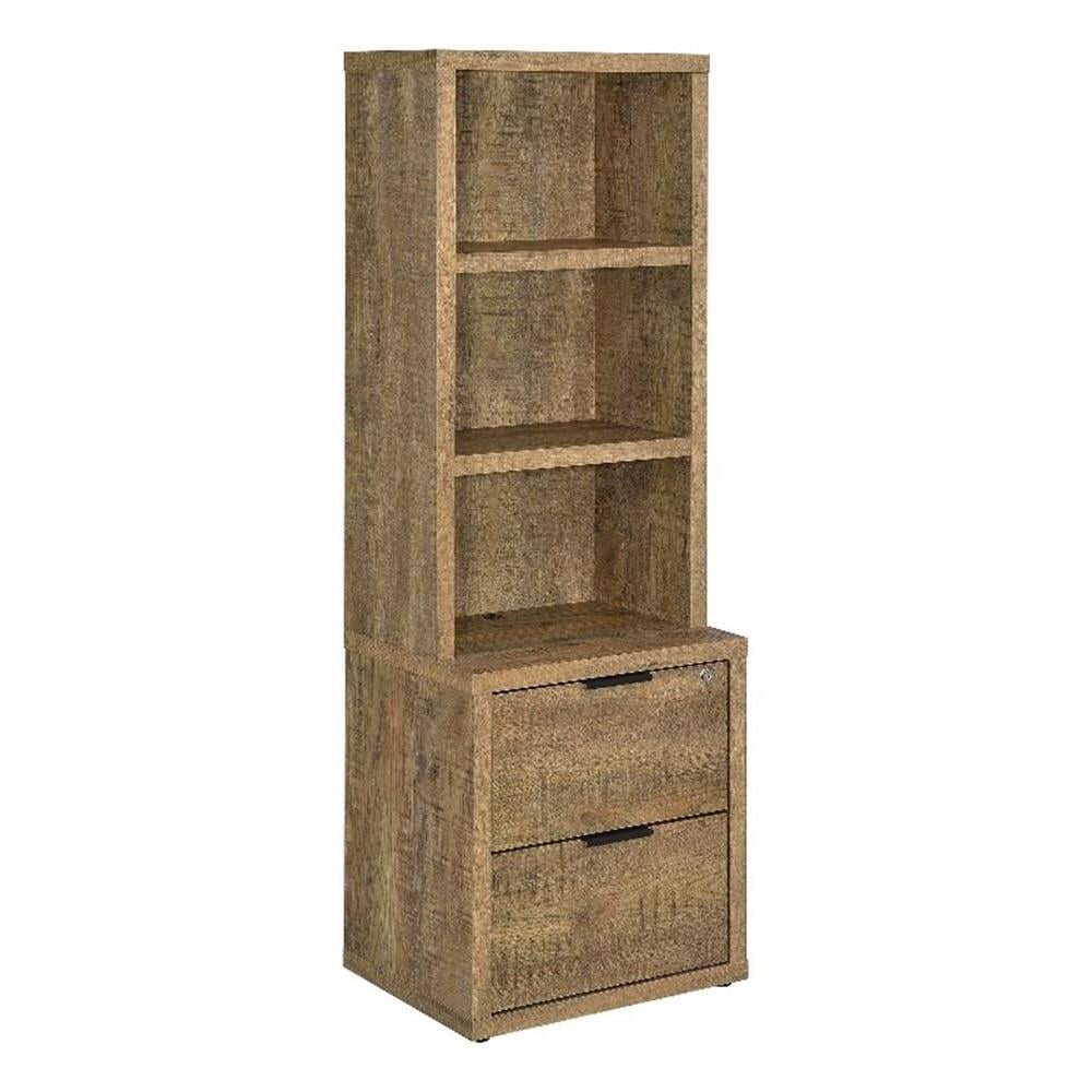 Coaster Westpark 3-Shelf Wood Bookcase with Lockable Drawer in Mango ...