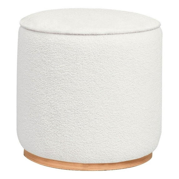 Coaster Zena Transitional Fabric Upholstered Round Ottoman Ivory ...